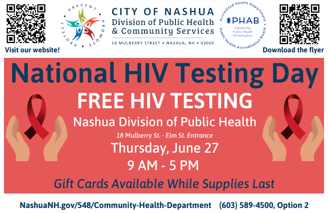 Nashua Public Health recognizes National HIV Testing Day on June 27 ...