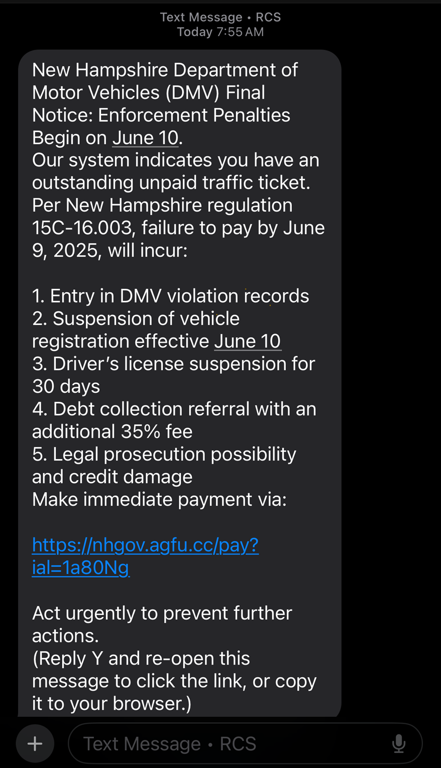 NH Attorney General warns of DMV scam involving fraudulent text ...